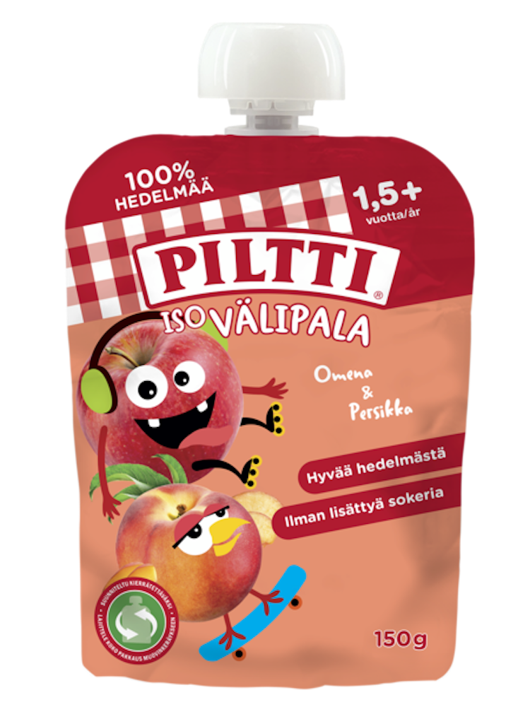 Piltti Iso välipala 150g 1,5+ vuotta omena & persikka — HoReCa-tukku Kespro