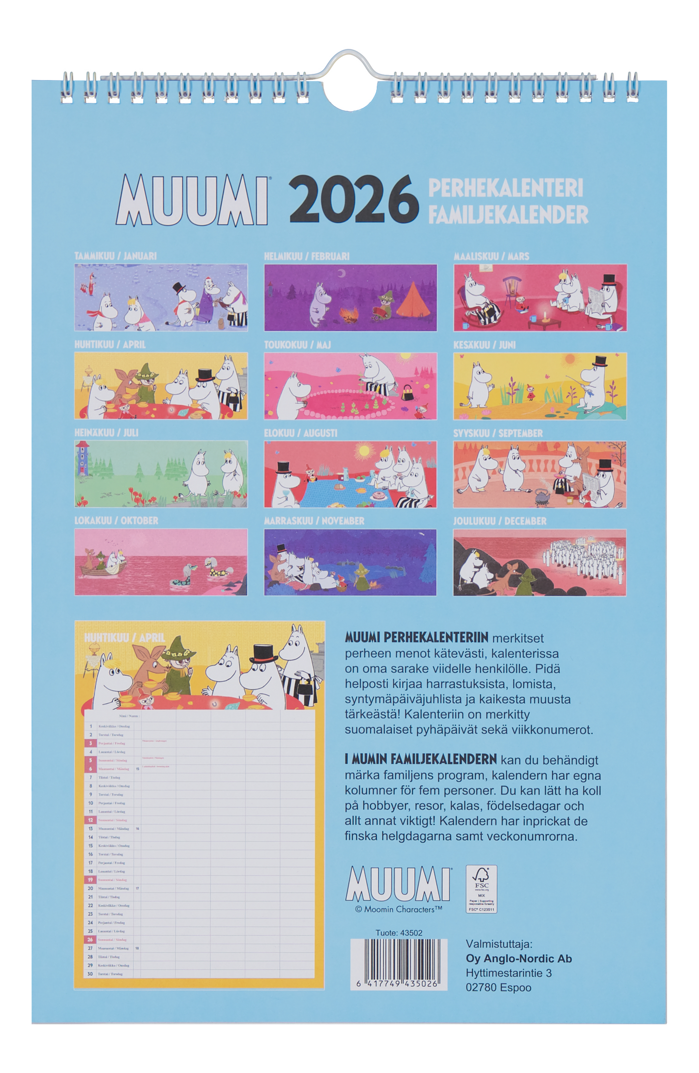 Muumi perhekalenteri 2026 | K-Ruoka Verkkokauppa