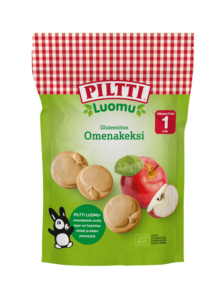 Piltti gluteeniton omenakeksi 150g 1 v luomu — HoReCa-tukku Kespro