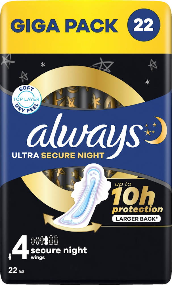Always yöside 22kpl Ultra Secure Night wings — HoReCa-tukku Kespro