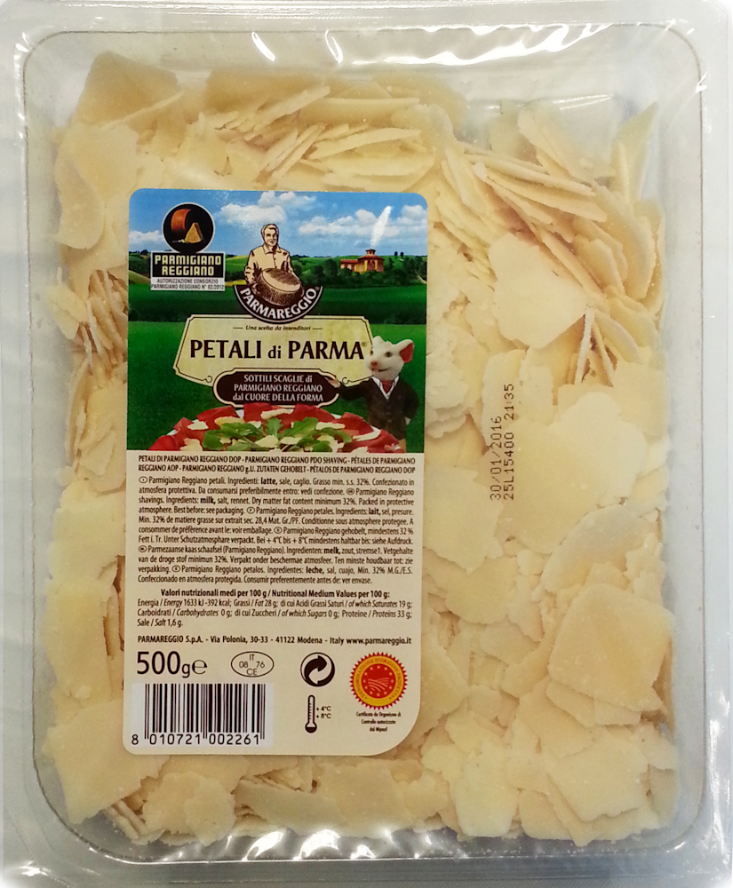 Parmareggio Parmesan lastuina 500g — HoReCa-tukku Kespro