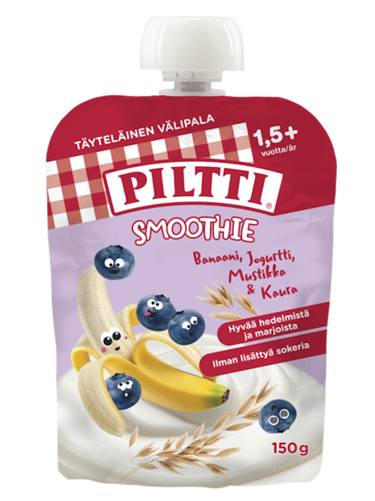 Piltti Smoothie Jogurtti, mustikka, banaani & kaura 1,5v+ 150g — HoReCa ...