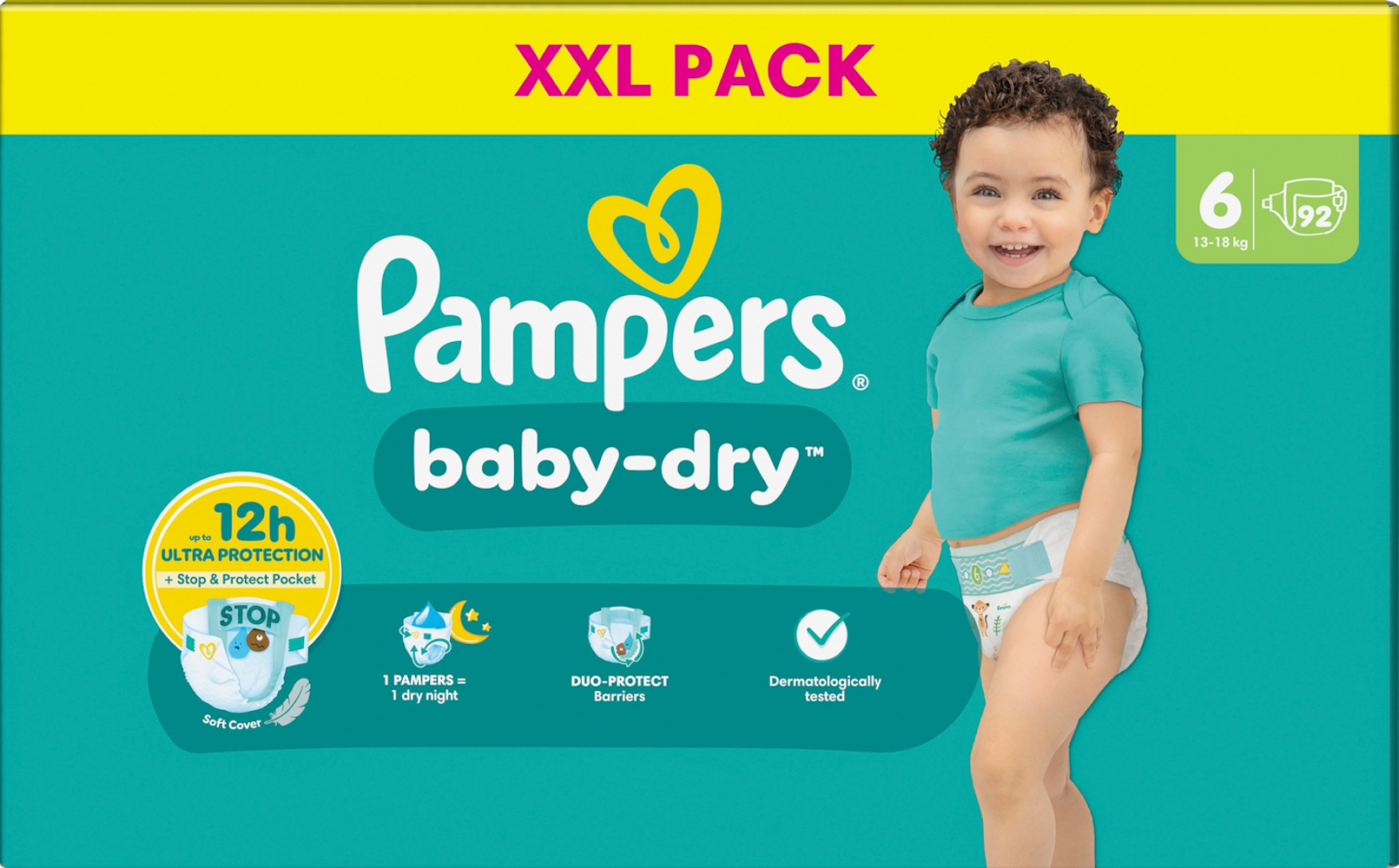 Pampers XXL Baby Dry teippivaippa S6 13-18kg 92kpl — HoReCa-tukku Kespro