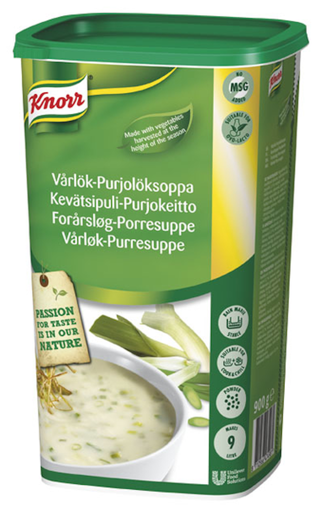 Knorr Kevätsipuli-purjokeitto 0,9kg/9l — HoReCa-tukku Kespro