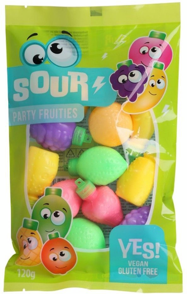 Retropussi Sour Party Fruities 120g | K-Ruoka Verkkokauppa