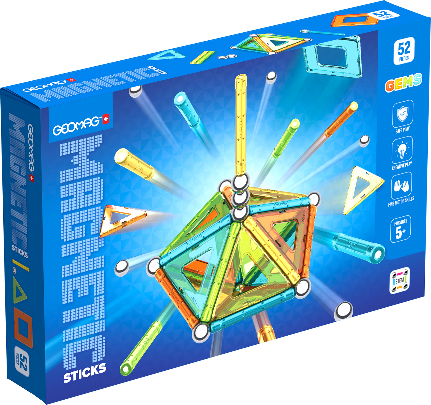 Geomag Magnetic Sticks Gems magneettinen rakennussarja 52 osaa | K ...