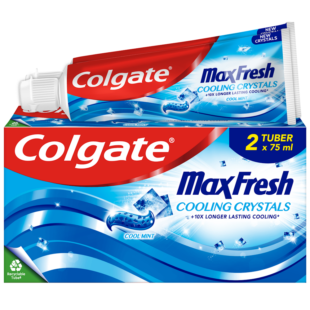 Colgate Max Fresh Cooling Crystals hammastahna 2x75ml — HoReCa-tukku Kespro