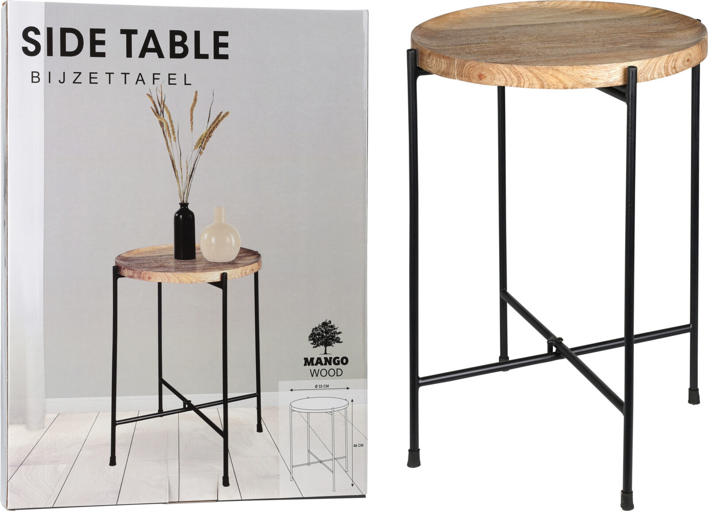 Sivupöytä 33 x 22 cm mango puu | K-Ruoka Verkkokauppa