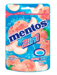 Mentos 2in1 Peach Soda Flavor 45 g | K-Ruoka Verkkokauppa