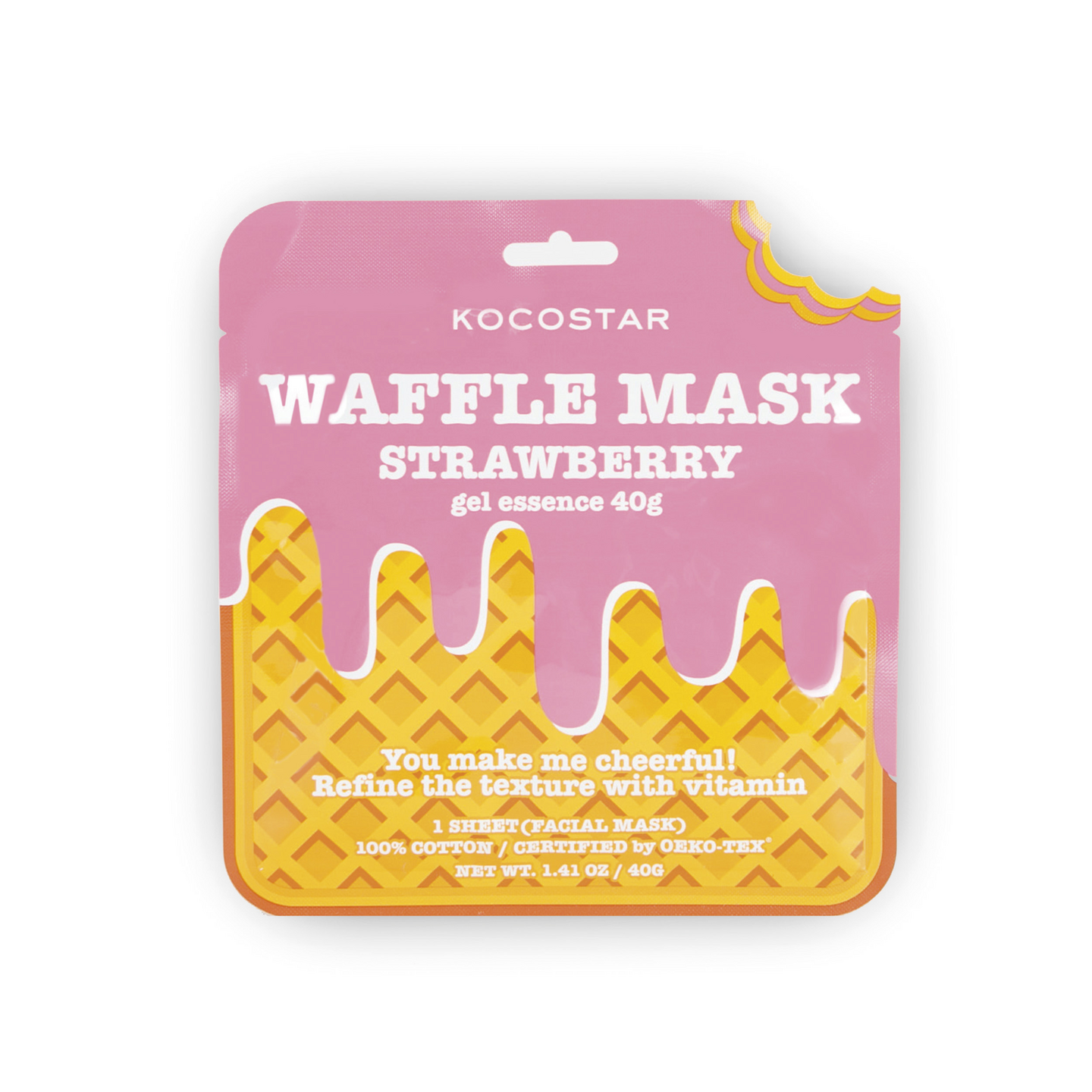 KOCOSTAR Waffle Mask Strawberry kangasnaamio 1 kpl | K-Ruoka Verkkokauppa