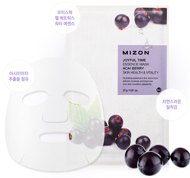 Mizon kangasnaamio Joyful Time Essence Mask Acai Berry 23g | K-Ruoka ...