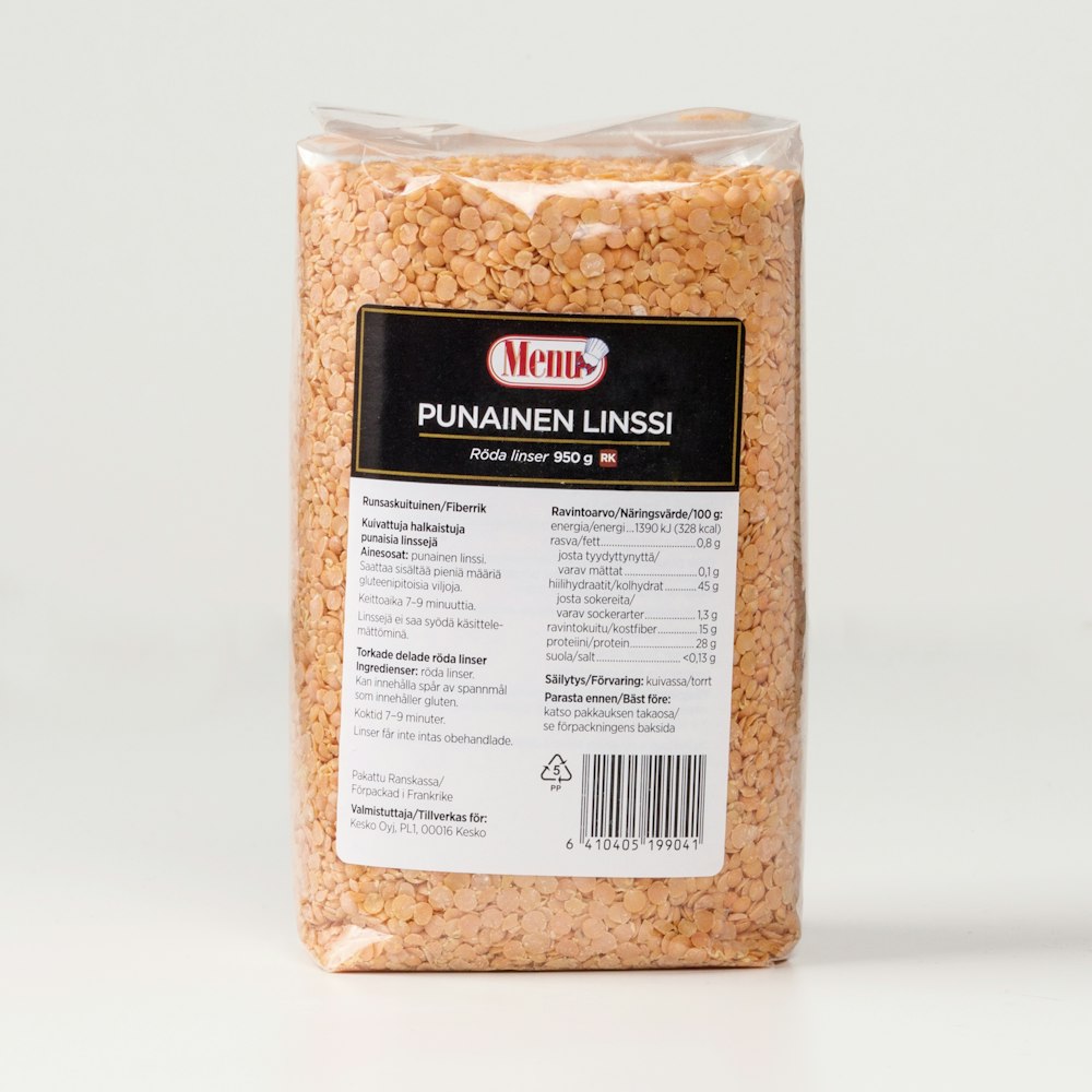 Menu punainen linssi 950g — HoReCa-tukku Kespro